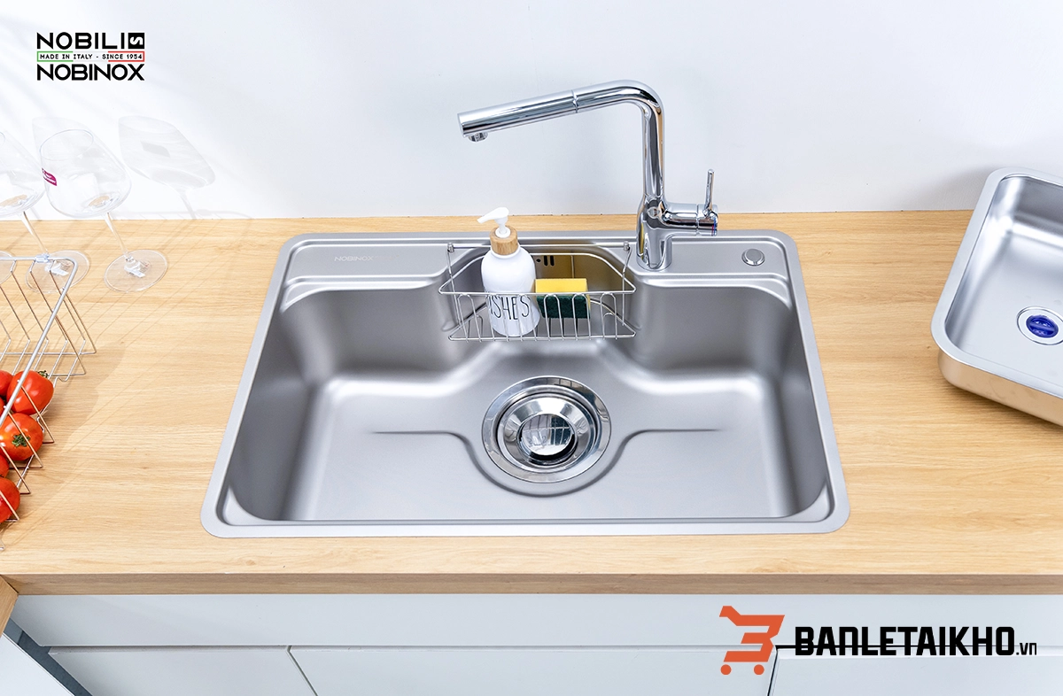 Chậu Rửa Bát 1 Hố NOBINOX LIKEN NL724D – Bồn Rửa Bát Inox Cao Cấp